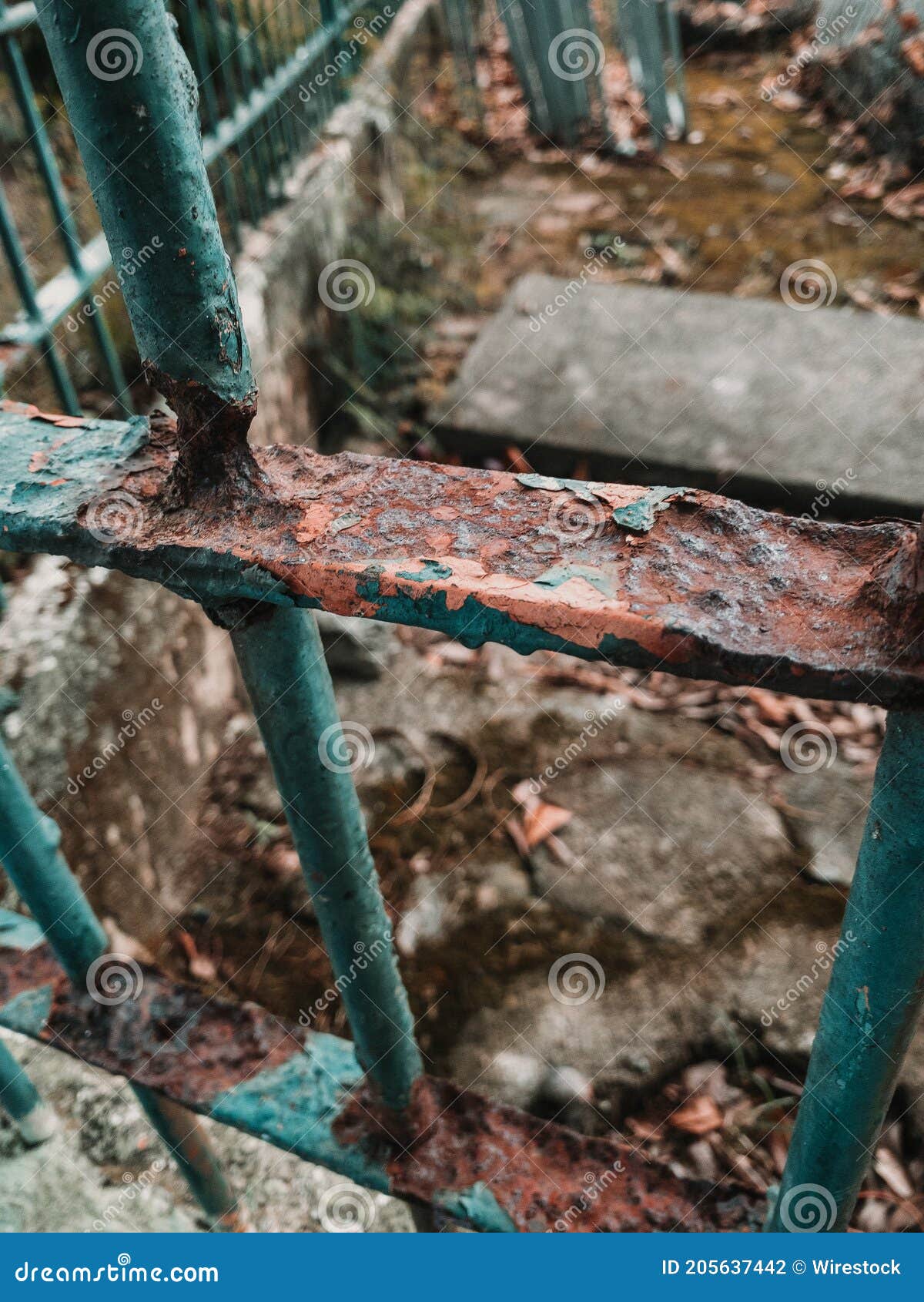 Vertical Shot of a Rusty Iron Railing Stock Photo - Image of pattern ...