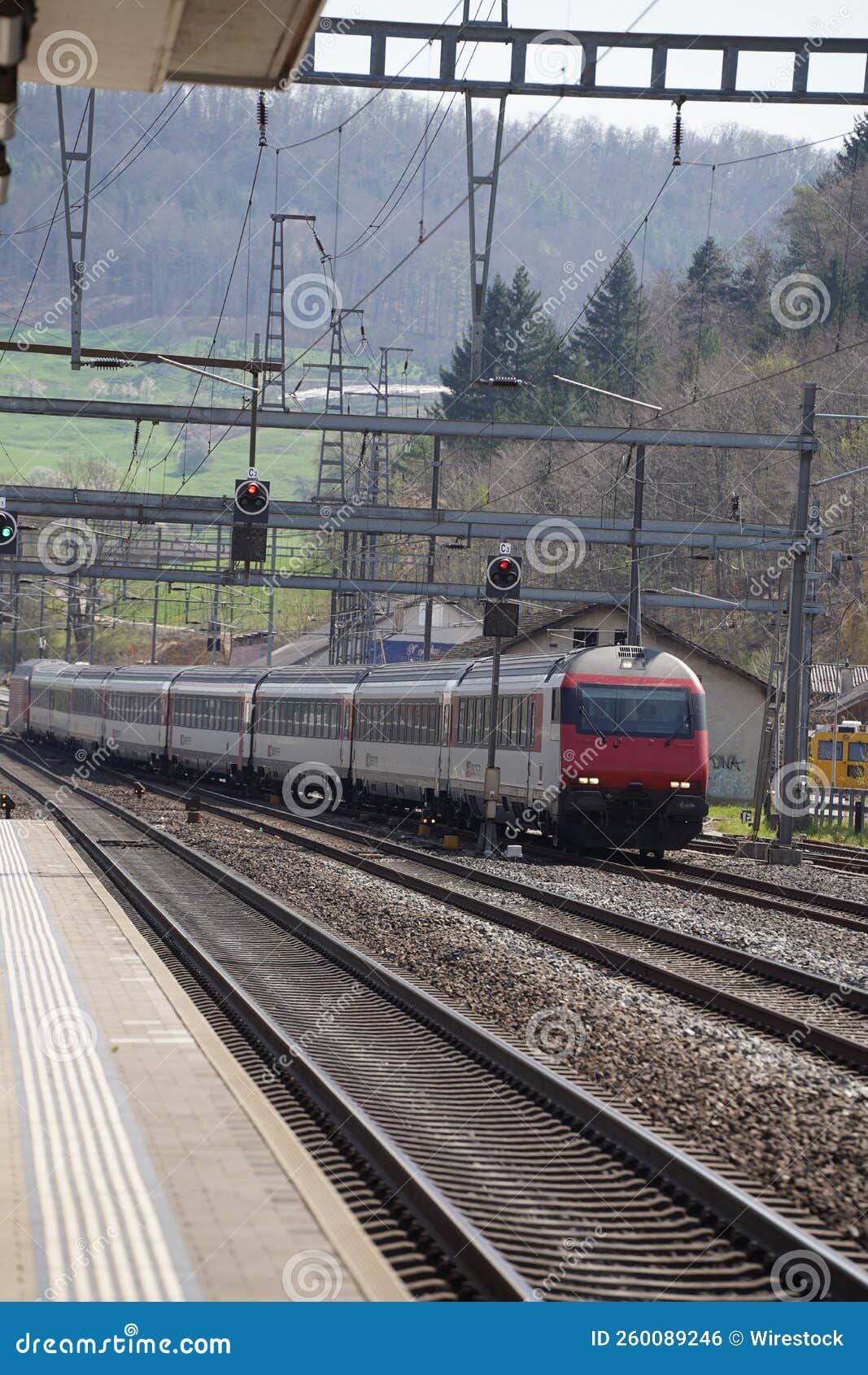 Vertical Shot of the SBB Train at Sissach in Switzerland Editorial ...