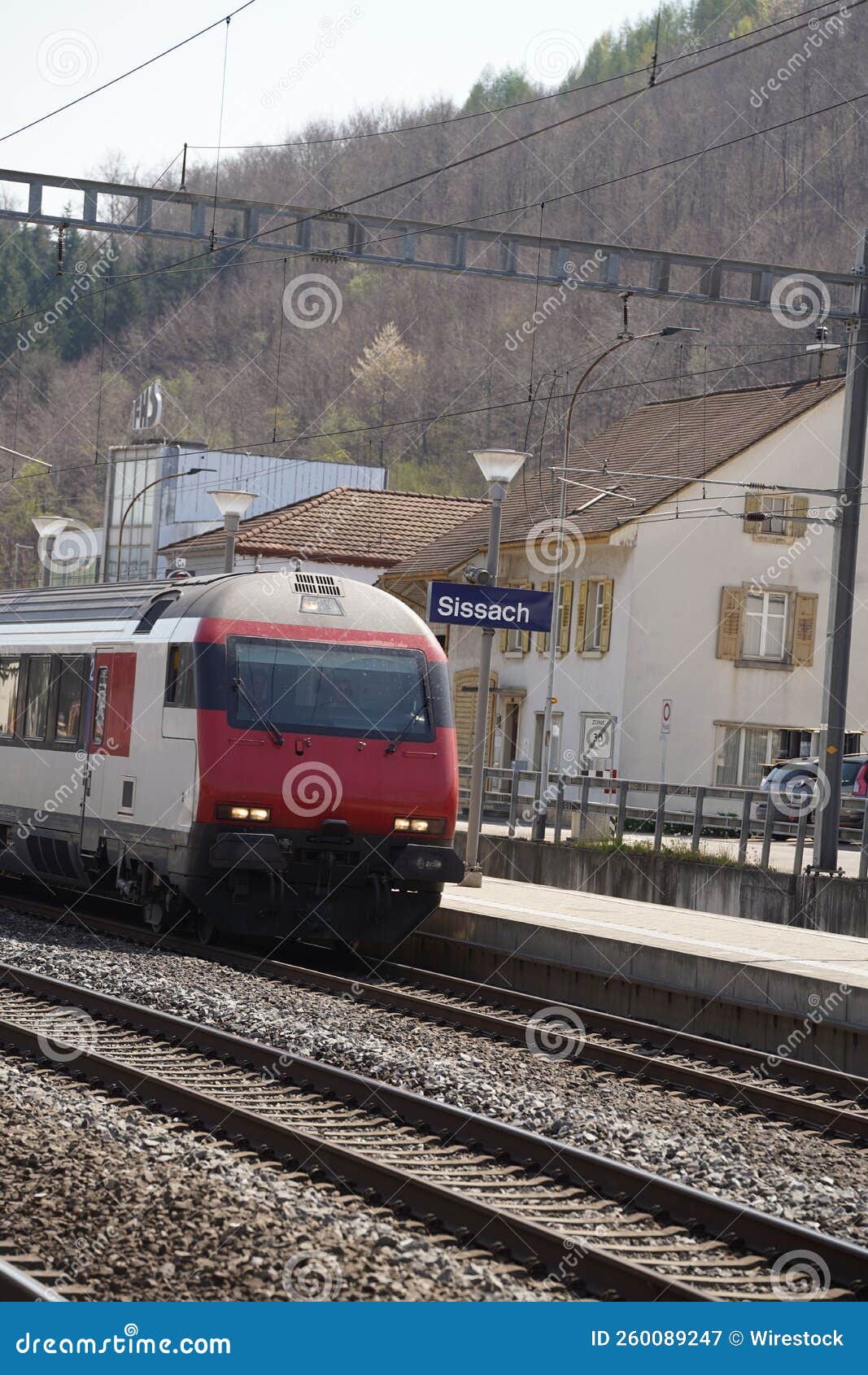 Vertical Shot of the SBB Train at Sissach in Switzerland Editorial ...