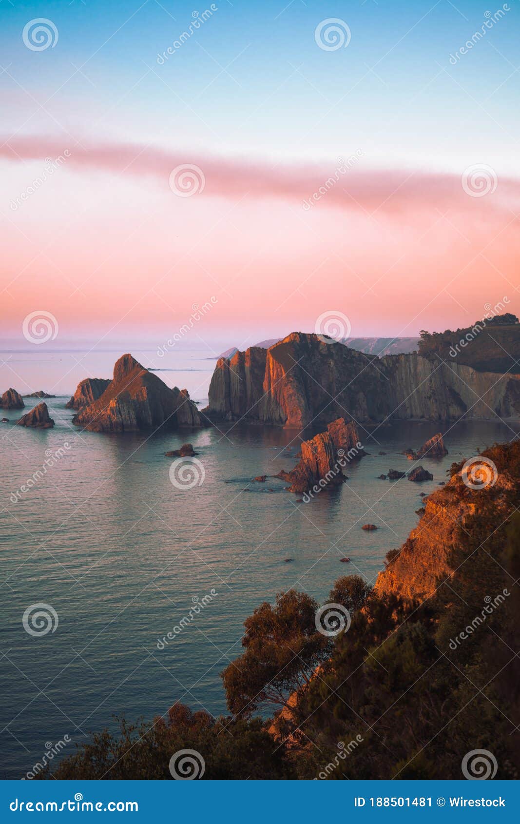 Vertical Shot of Sea Scenery with Cliffs during Sunset-perfect ...