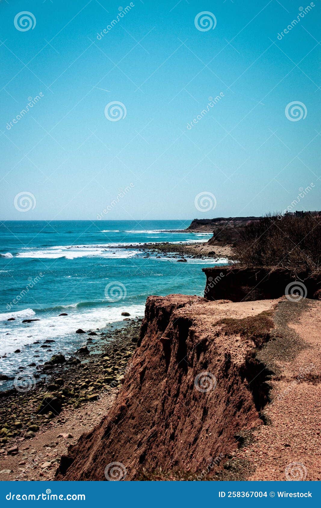 Vertical Shot of a Seashore Stock Photo - Image of rock, cliffs: 258367004