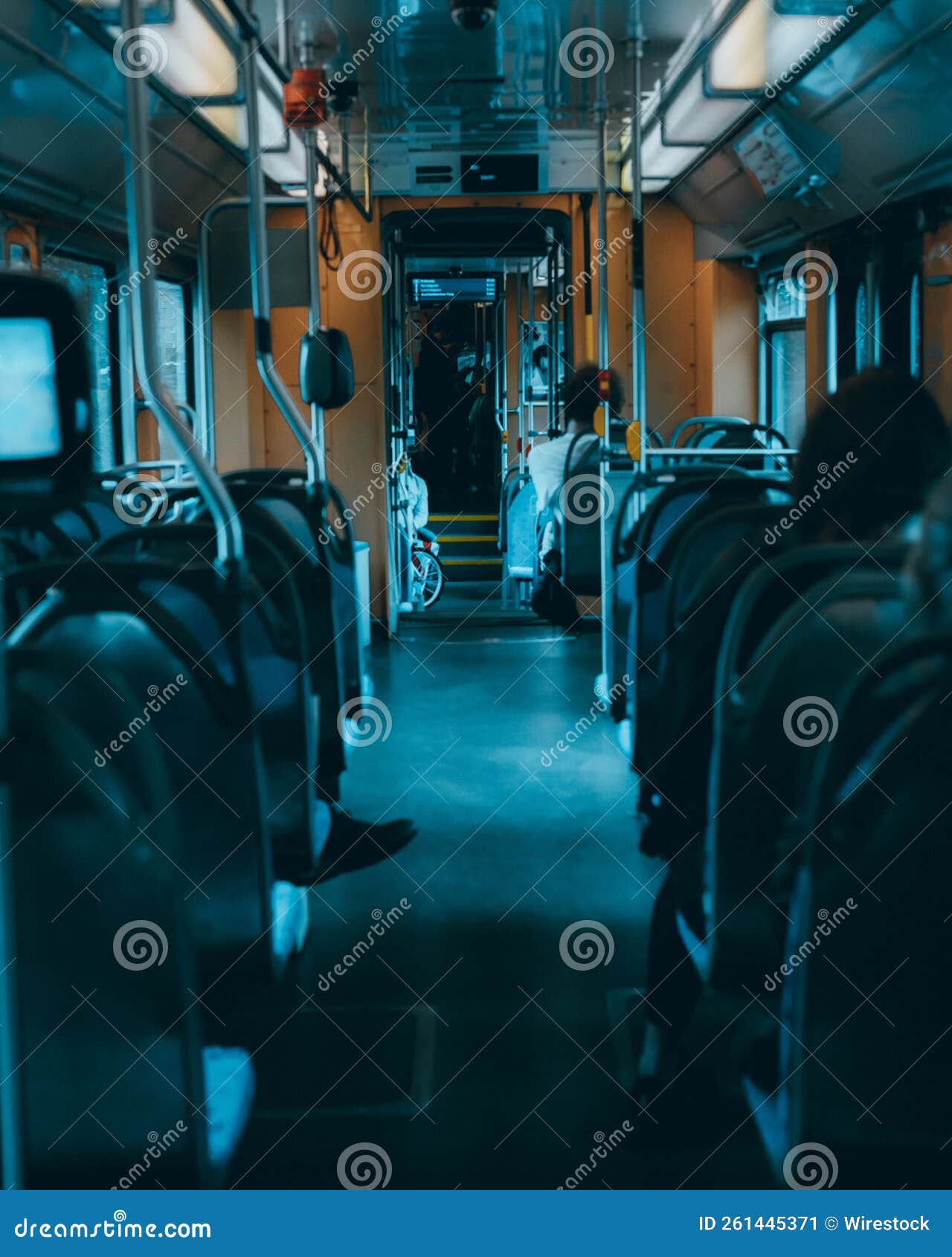 Vertical Shot of the Seats in the Tram Stock Image - Image of light ...