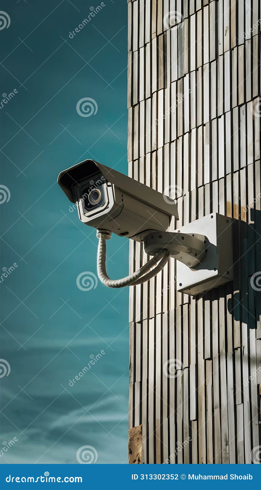 Vertical Shot of Security Camera Mounted Against Wall, Vigilant ...