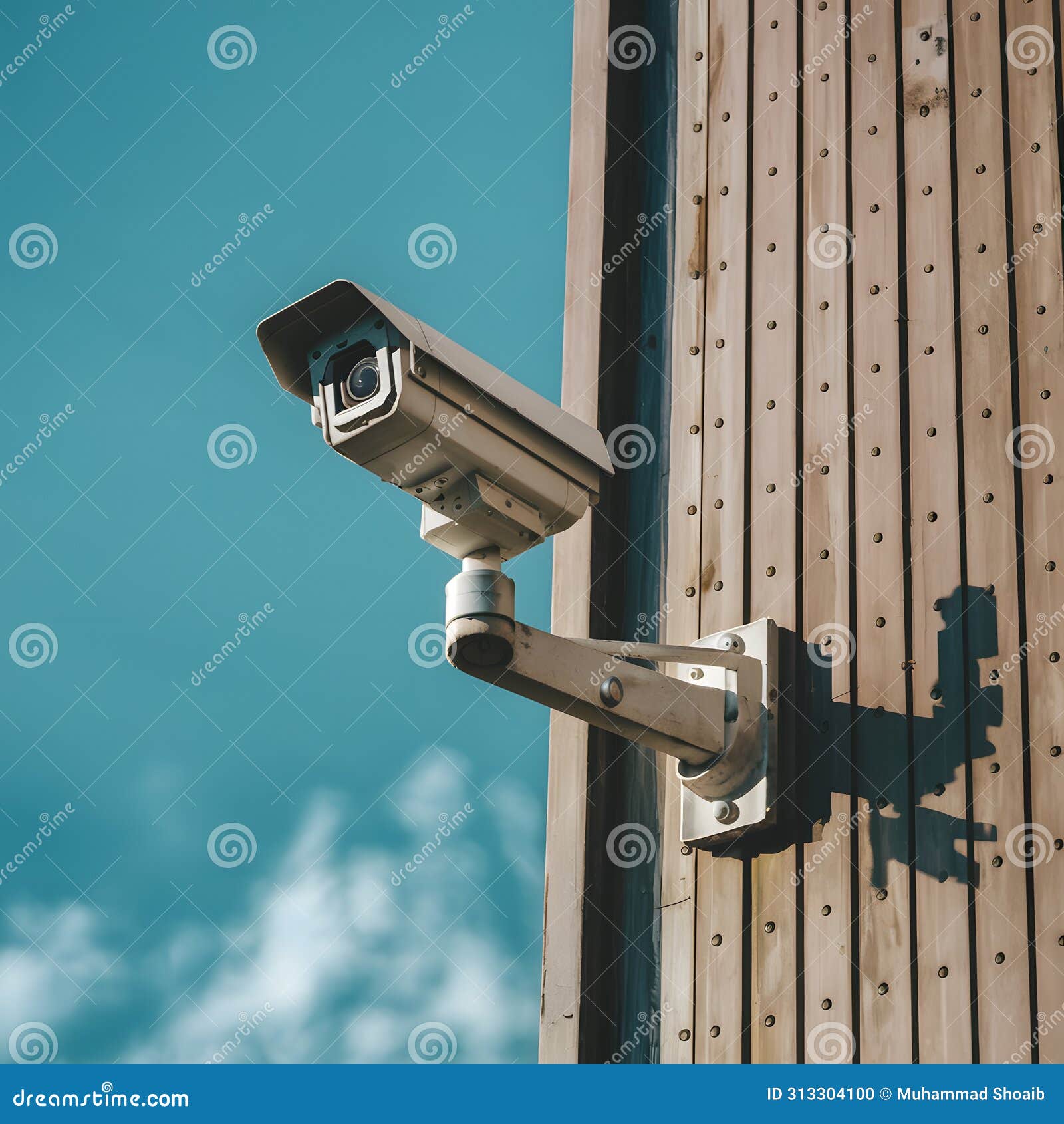 Vertical Shot of Security Camera Mounted Against Wall, Vigilant ...