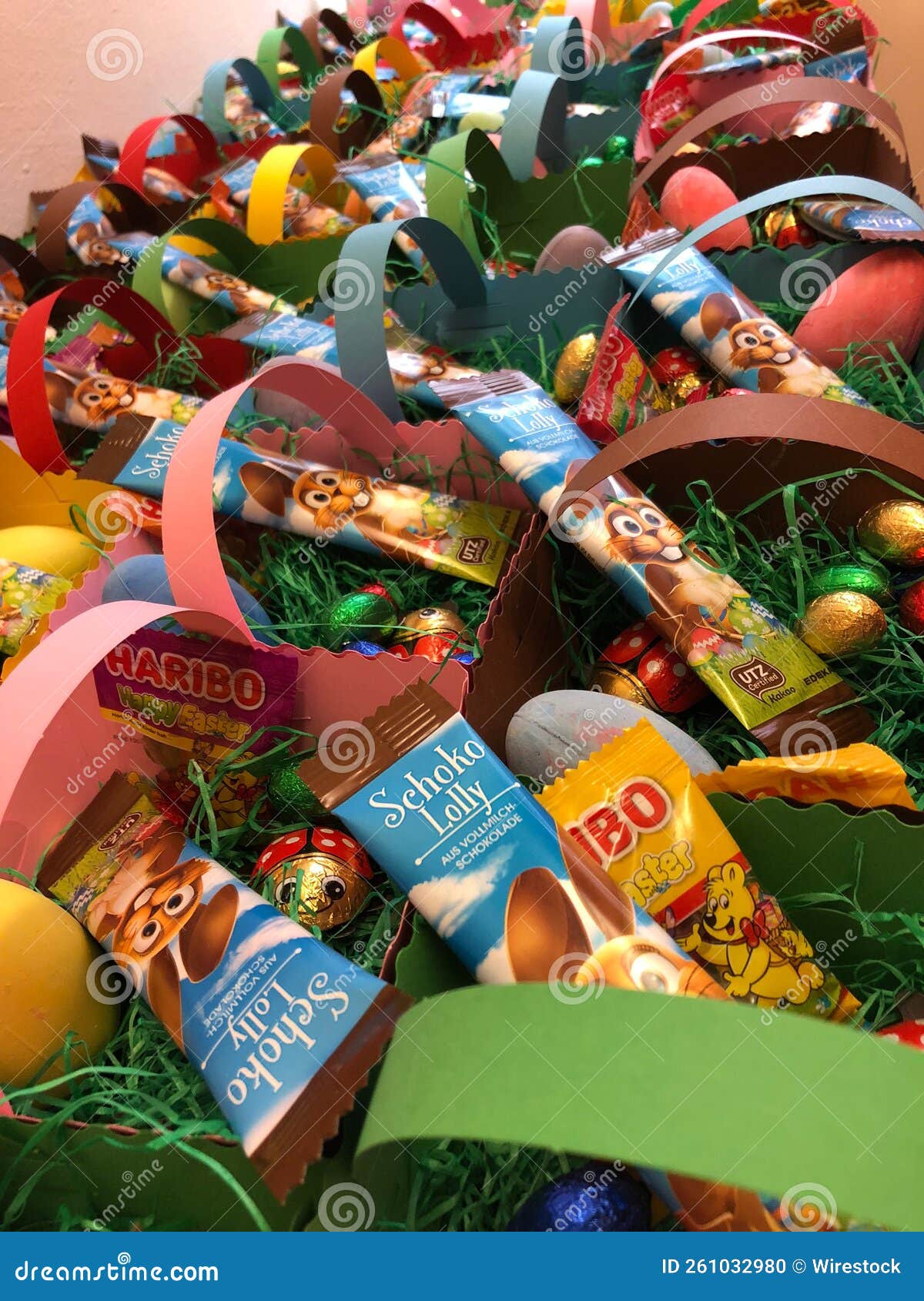 Vertical Shot of Several Easter Baskets with Sweets Editorial Image ...
