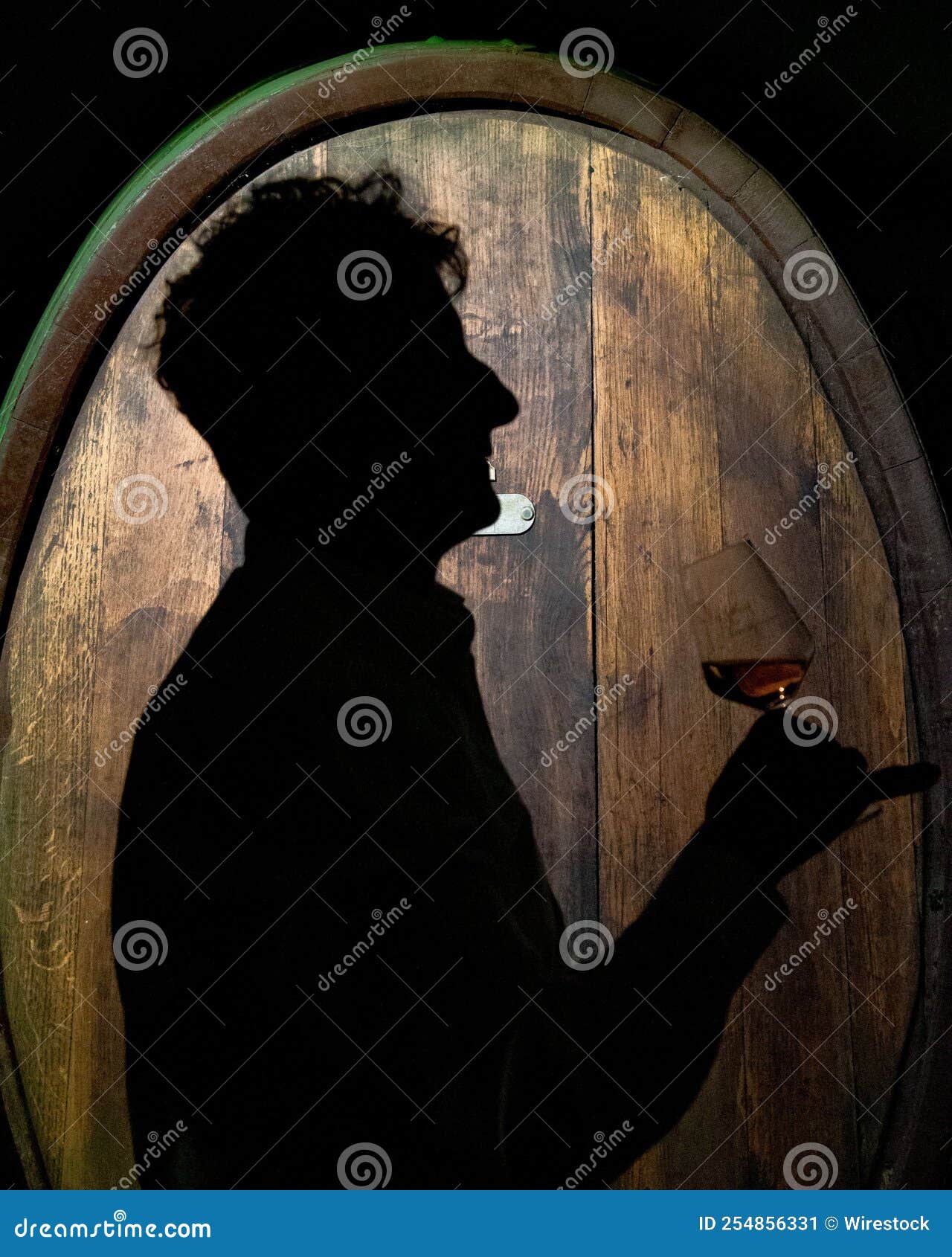 Vertical Shot of the Shadow of a Person Drinking Wine Stock Image ...