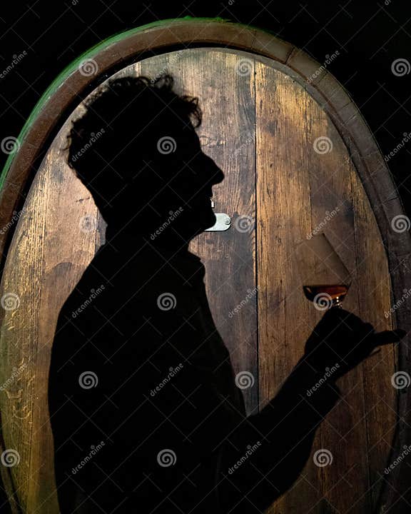 Vertical Shot of the Shadow of a Person Drinking Wine Stock Image ...