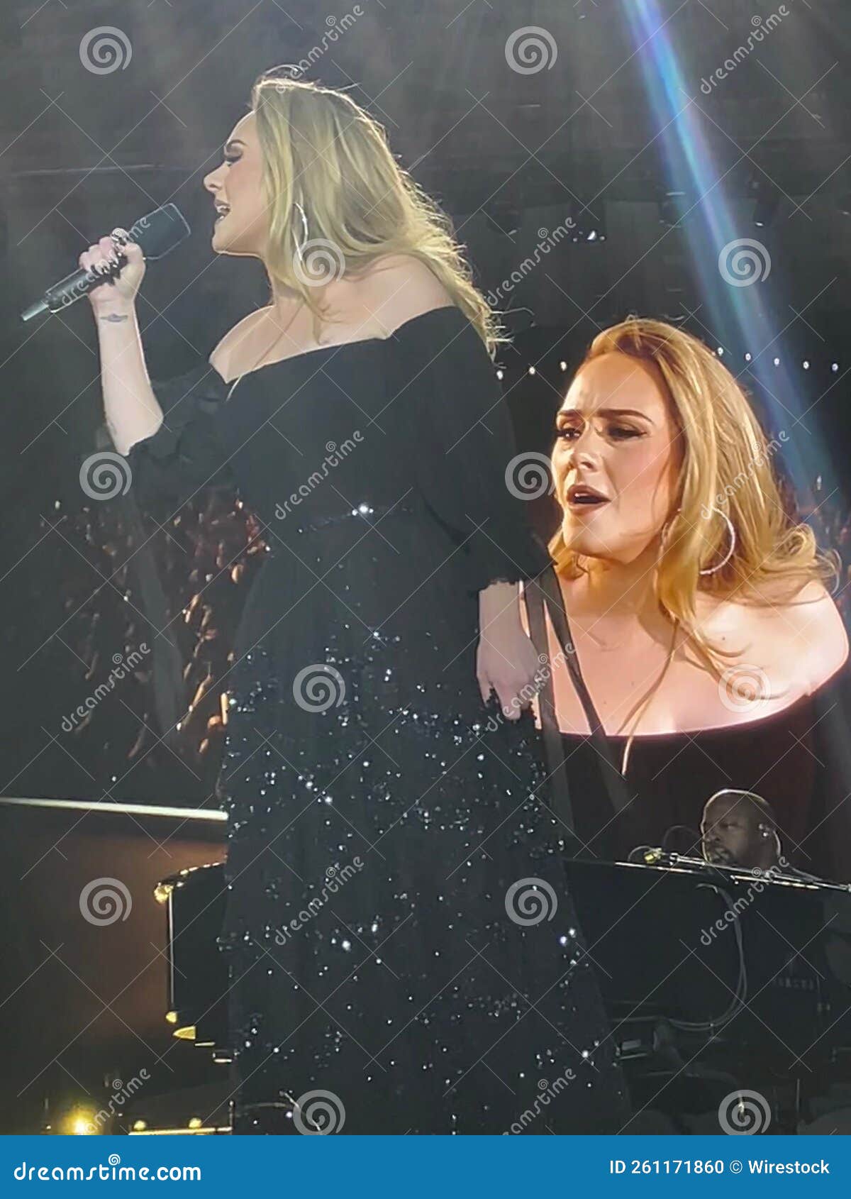 Vertical Shot of Singer Adele Singing on the Stage at Hyde Park, London Editorial Image - Image ...