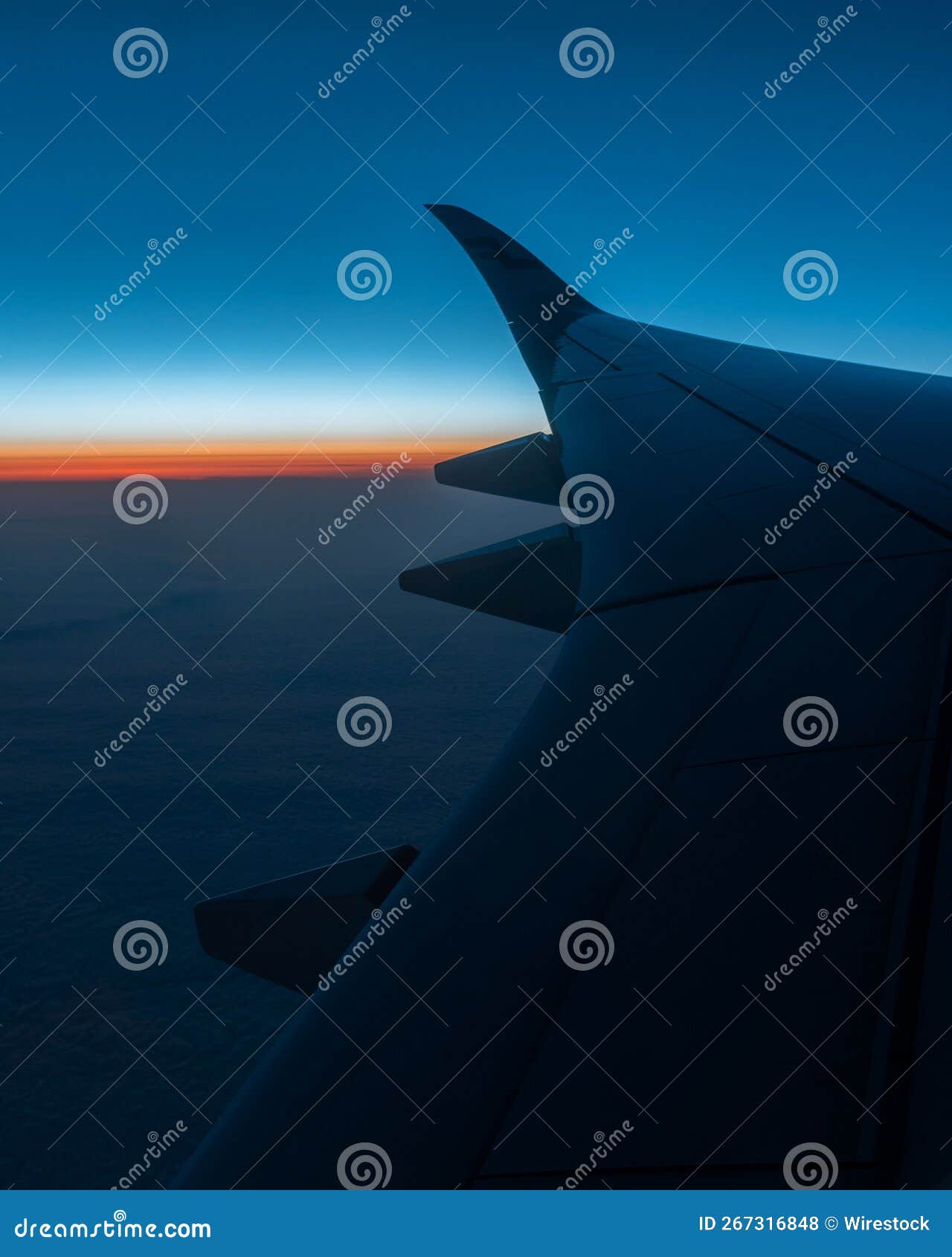 Vertical Shot of a Sky and an Airplane Wing Stock Photo - Image of wing ...