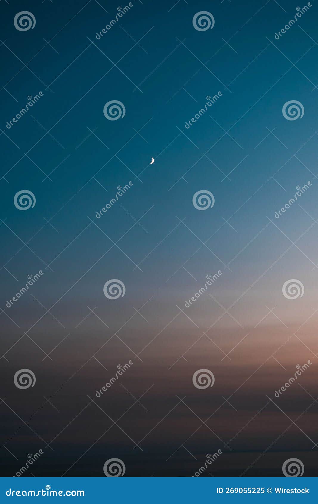 Vertical Shot of a Sky with the Moon at Sunset Stock Image - Image of ...