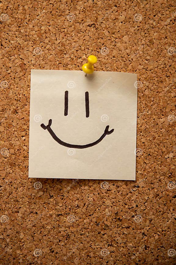 Vertical Shot of a Smiley Face on an Attached Sticky Note Stock Image ...