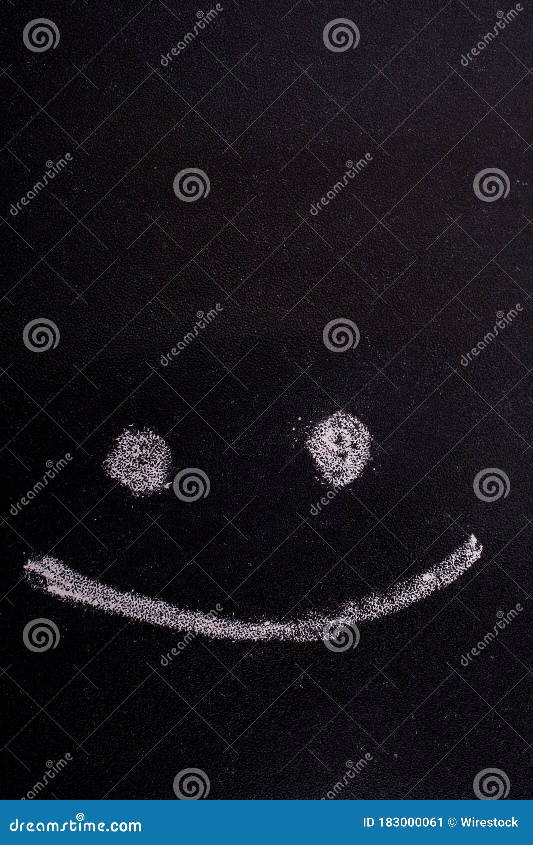 Vertical Shot of a Smiley Face Drawn with Chalk on a Blackboard Stock ...