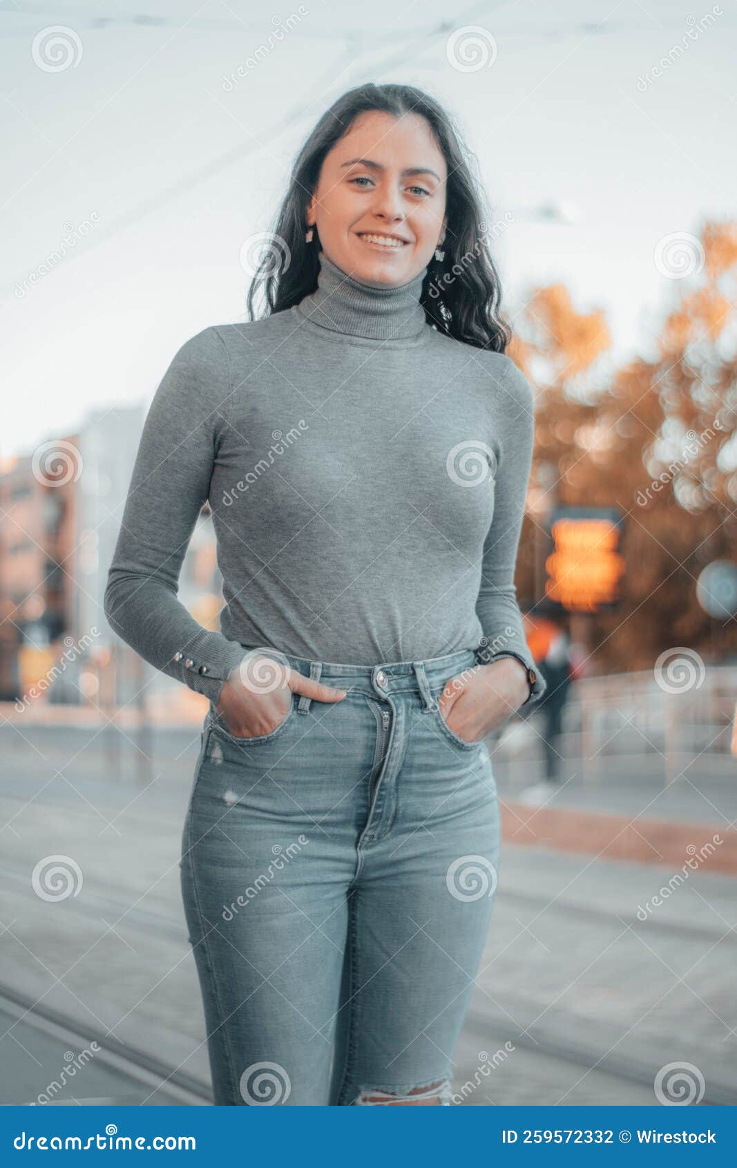 Vertical Shot of a Spanish Girl Looking into the Camera Stock Photo ...