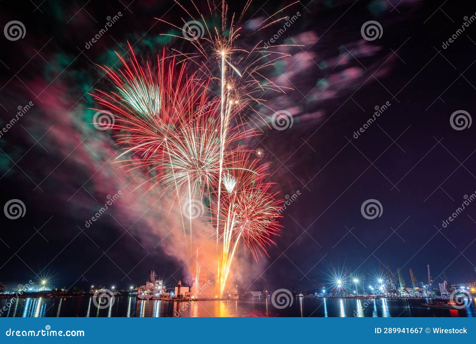 Vertical Shot of a Spectacular Night Sky with an Array of Fireworks ...