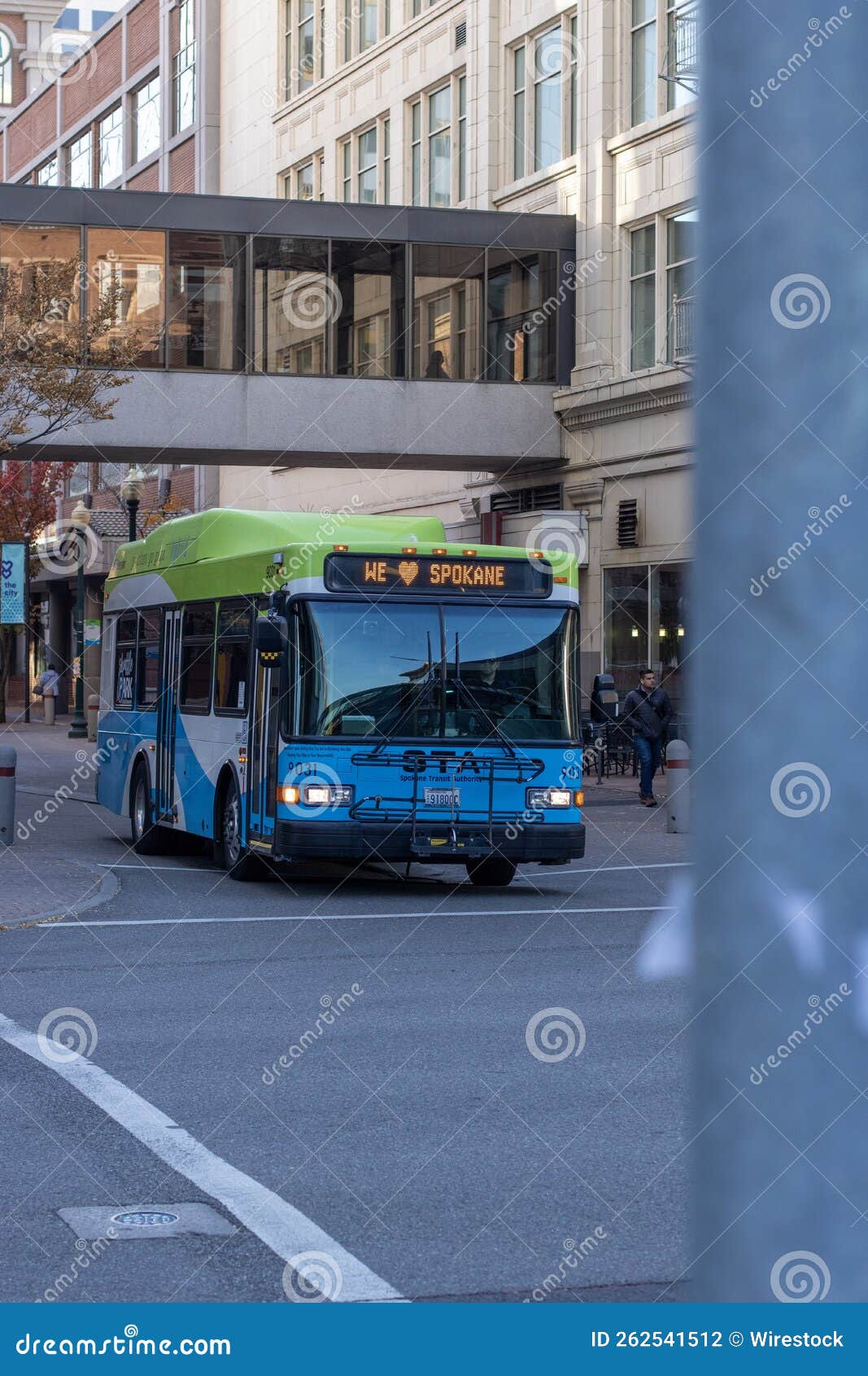 Vertical Shot of the Spokane Transit Bus in Downtown Editorial ...