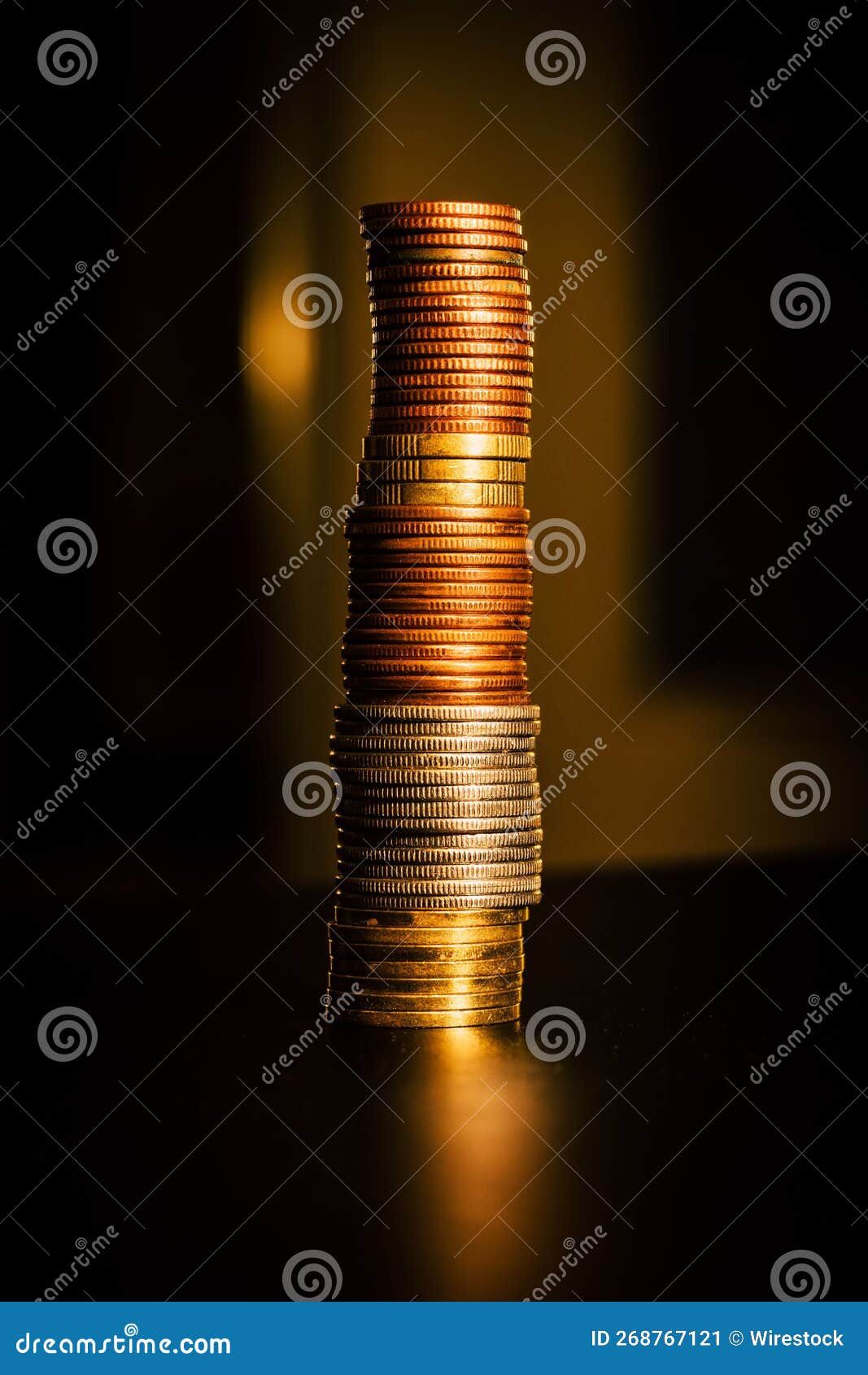 Vertical Shot of a Stack of Swedish Krona Coins on a Dark Surface Stock ...