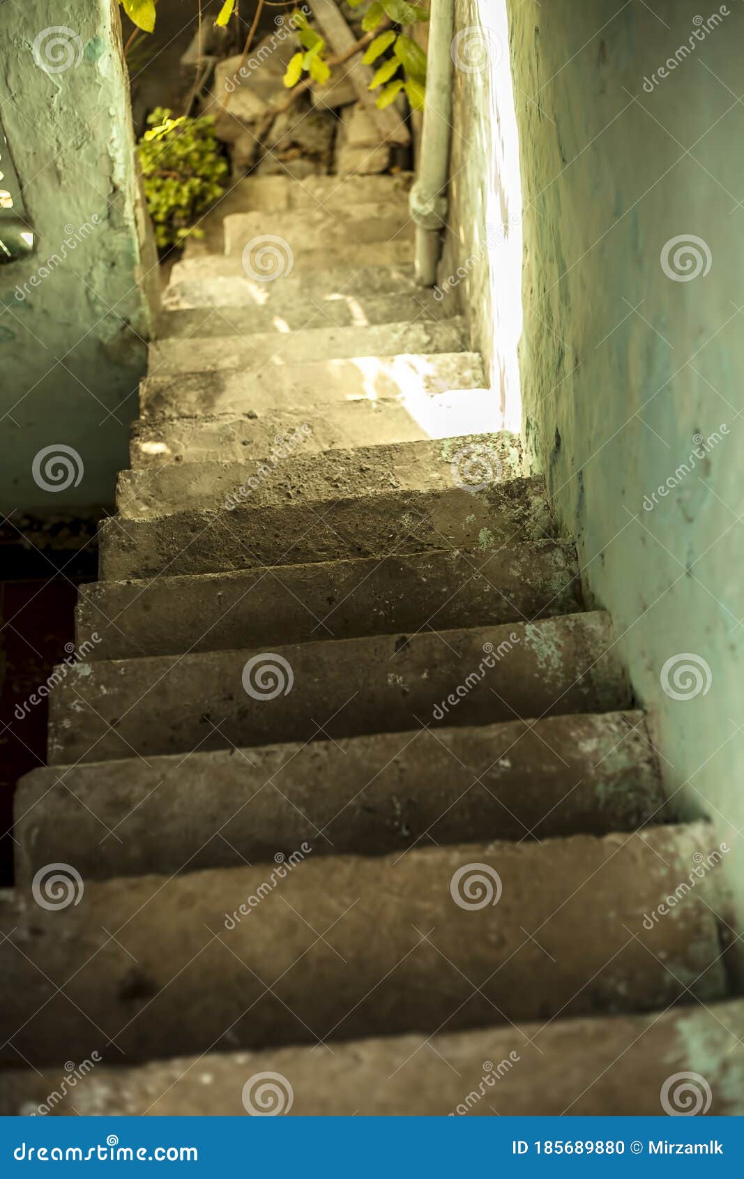 Vertical Shot of Stairs Going Downwards without End or Ending with Some ...