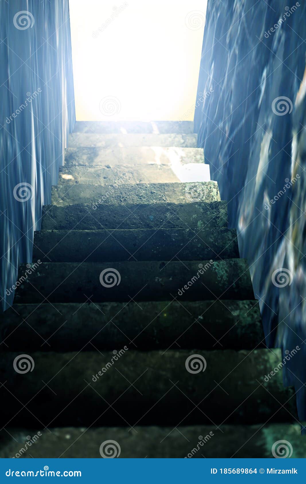 Vertical Shot of Stairs Going Downwards without End or Ending with Some ...