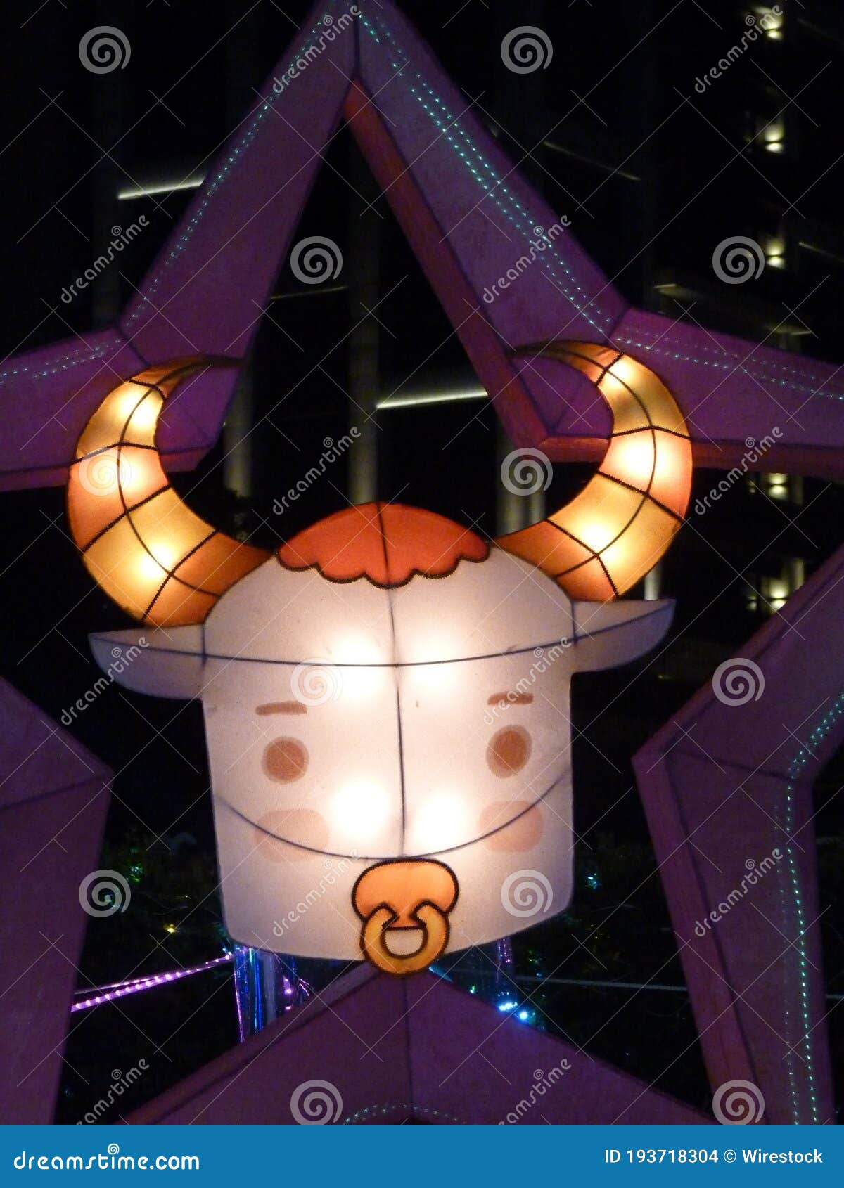 Vertical Shot of a Star Light with a Cartoon Character Stock Photo ...