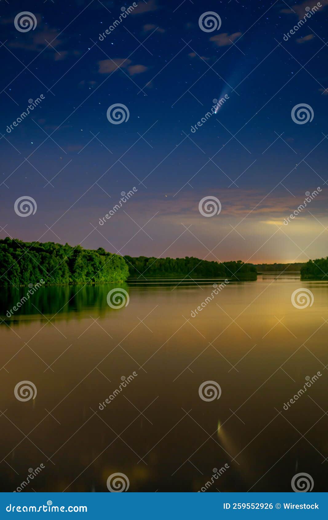 Vertical Shot of a Starry Night Over the Lake Stock Photo - Image of ...
