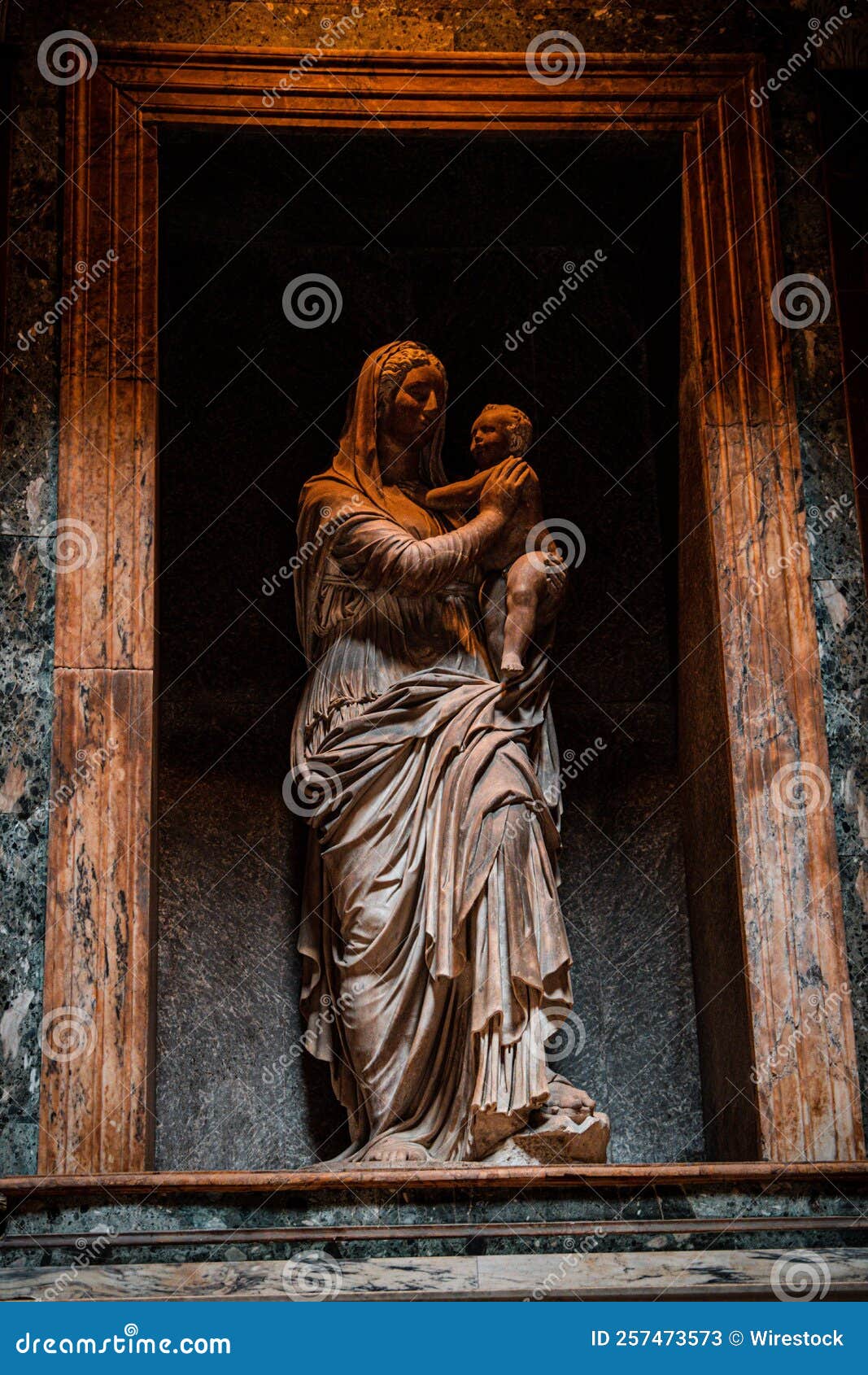 Vertical Shot of the Statues Inside the Pantheon, Rome Stock Image ...