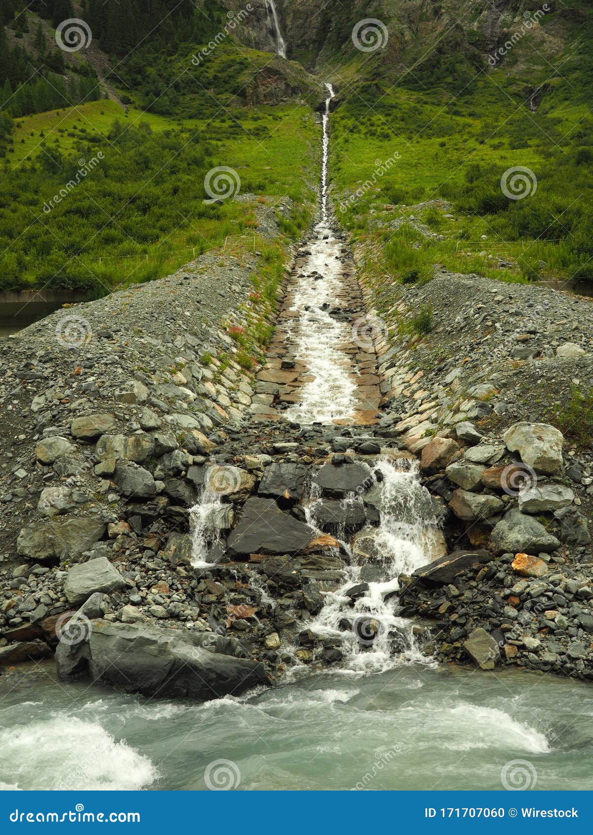 Vertical Shot of a Stream Flowing Water Stock Photo - Image of flow ...