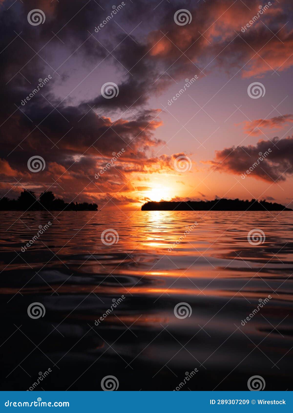 Vertical Shot of a Stunning Sunset View of a Small Island Stock Image ...