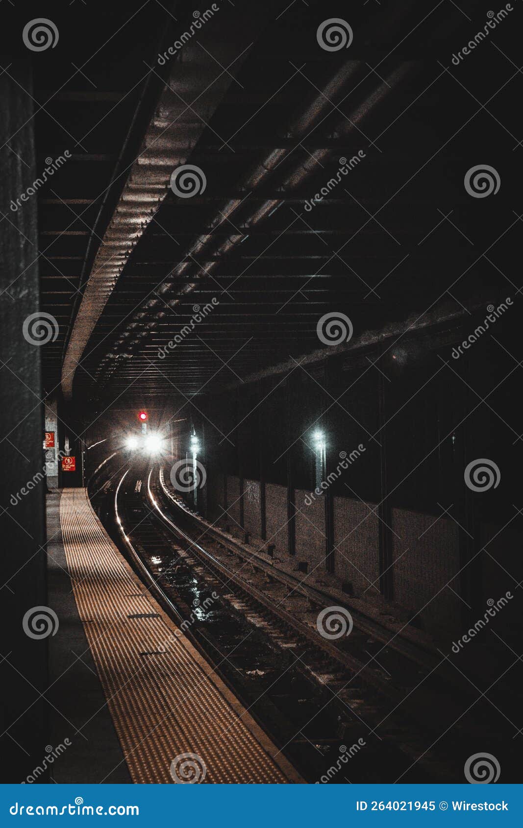 Vertical Shot of a Subway Train in New York Stock Image - Image of ...