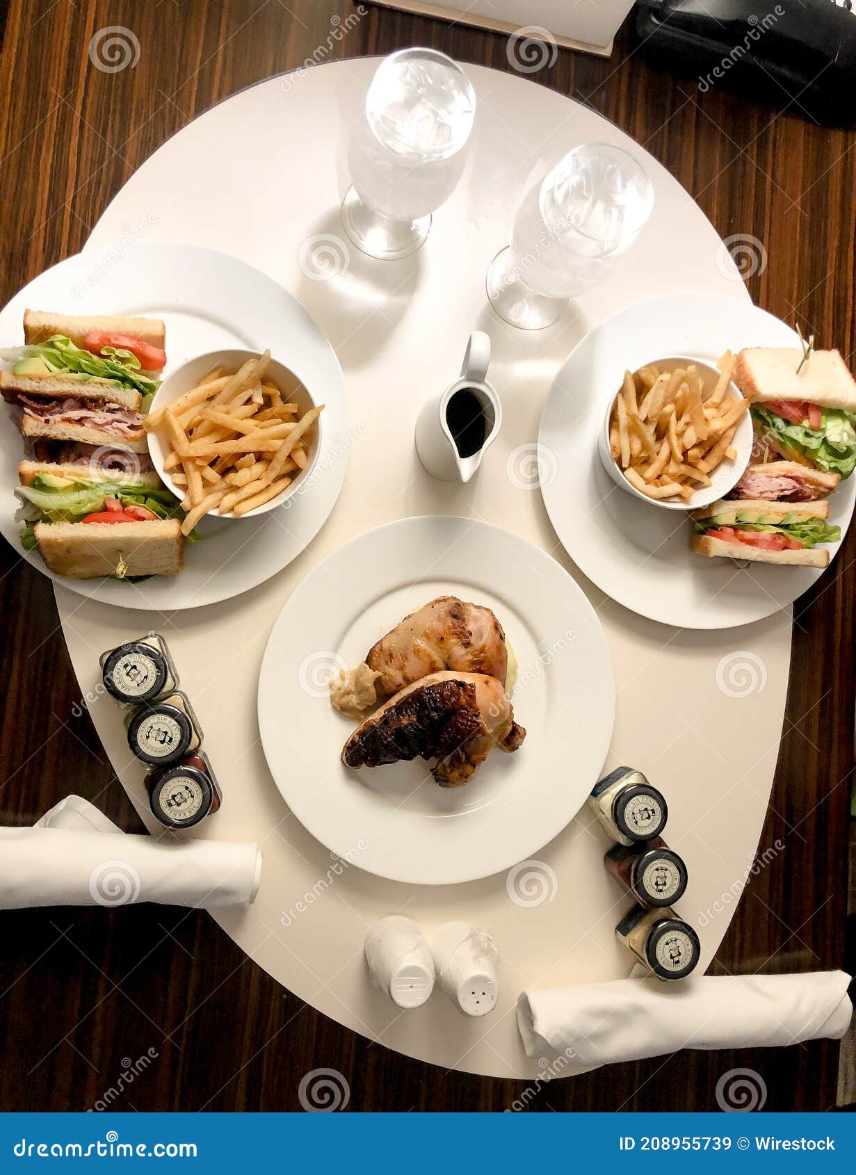 Vertical Shot of a Table with Fast Food Stock Image - Image of white ...