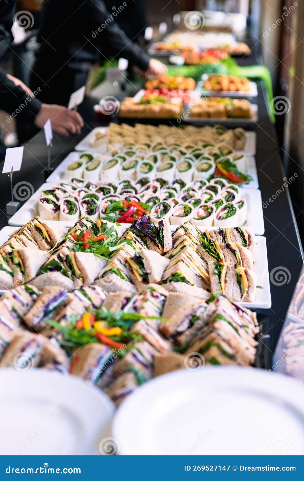 Vertical Shot of a Tasty Professional Catering Assortment in a Kitchen ...