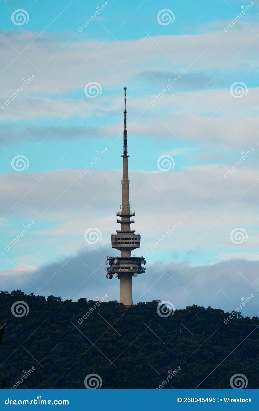 Vertical Shot of the Telstra Tower Above the Summit of Black Mountain ...