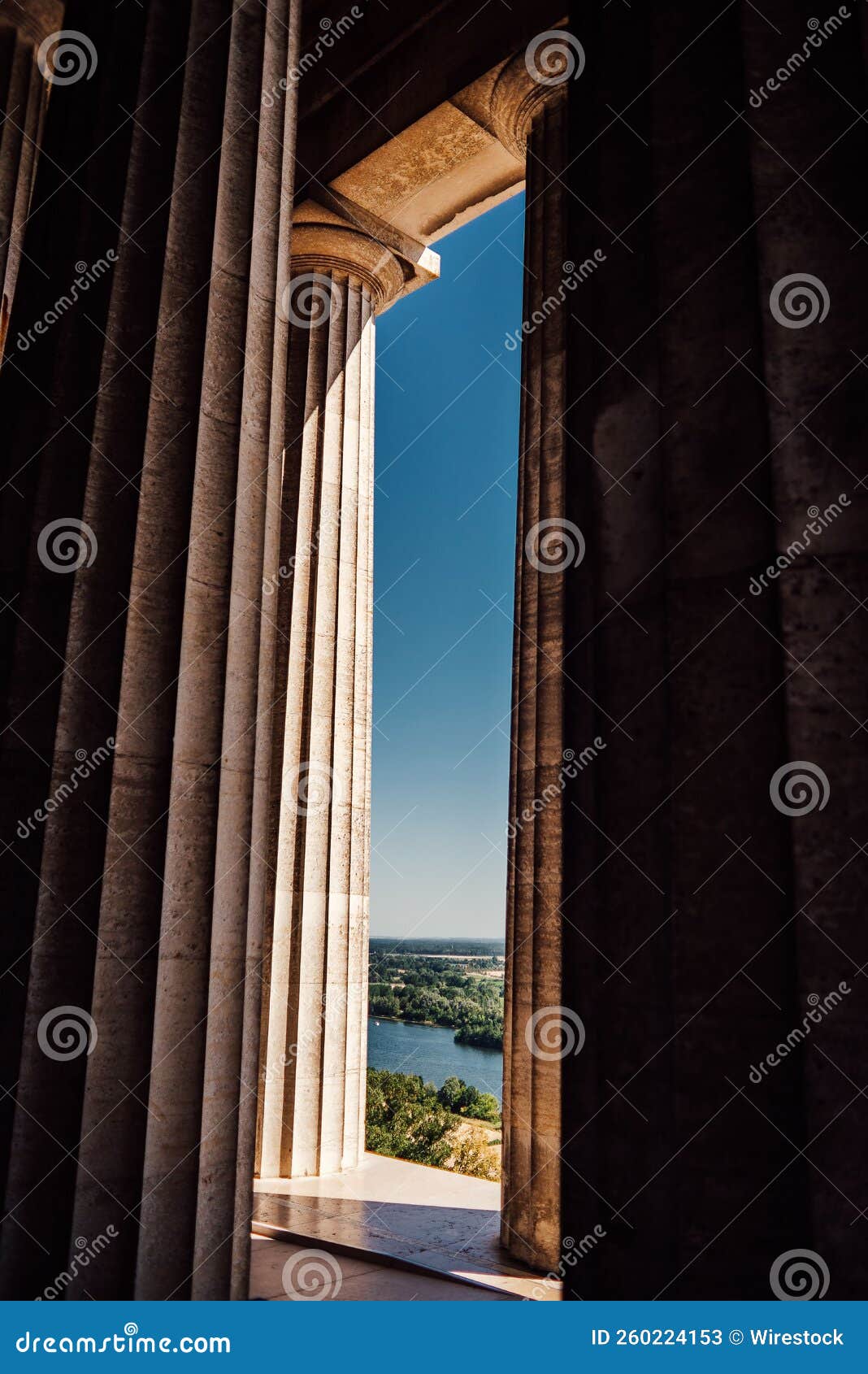 Vertical Shot of the Three Pillars Under Clear Blue Sky Stock Image ...