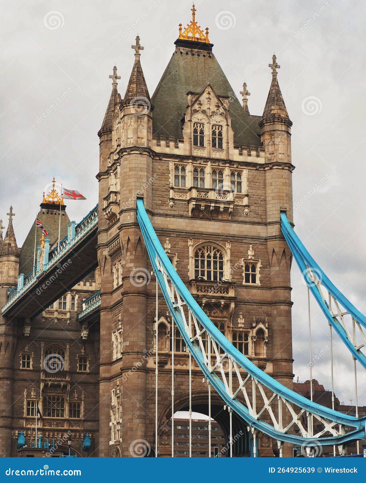 Vertical Shot of a Tower of the Tower Bridge in London, UK Stock Image ...