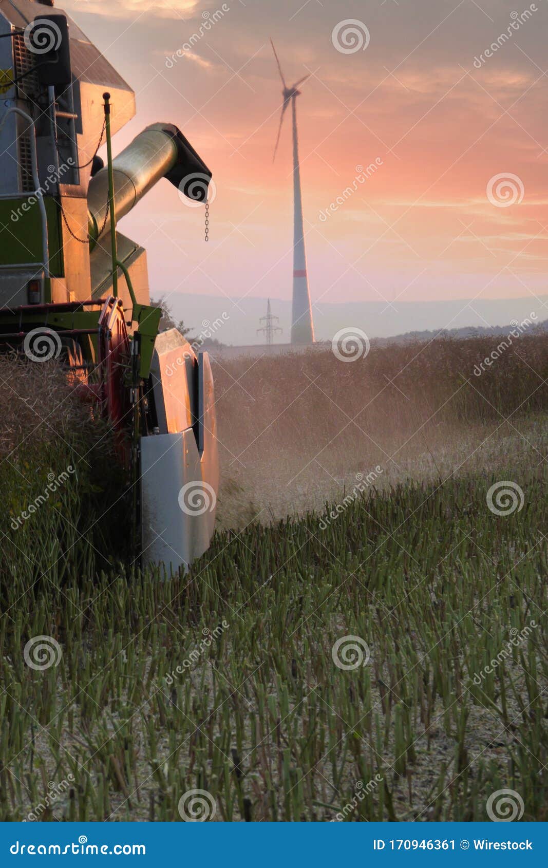 Vertical Shot of a Tractor Reaping the Wheat Fields Stock Image - Image ...