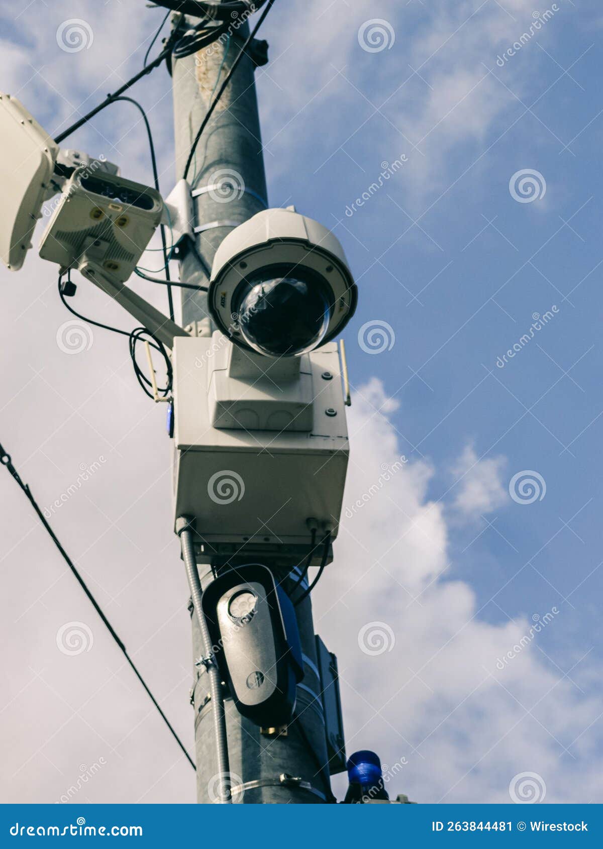 Vertical Shot of a Traffic Camera on a Pole Stock Image - Image of road ...