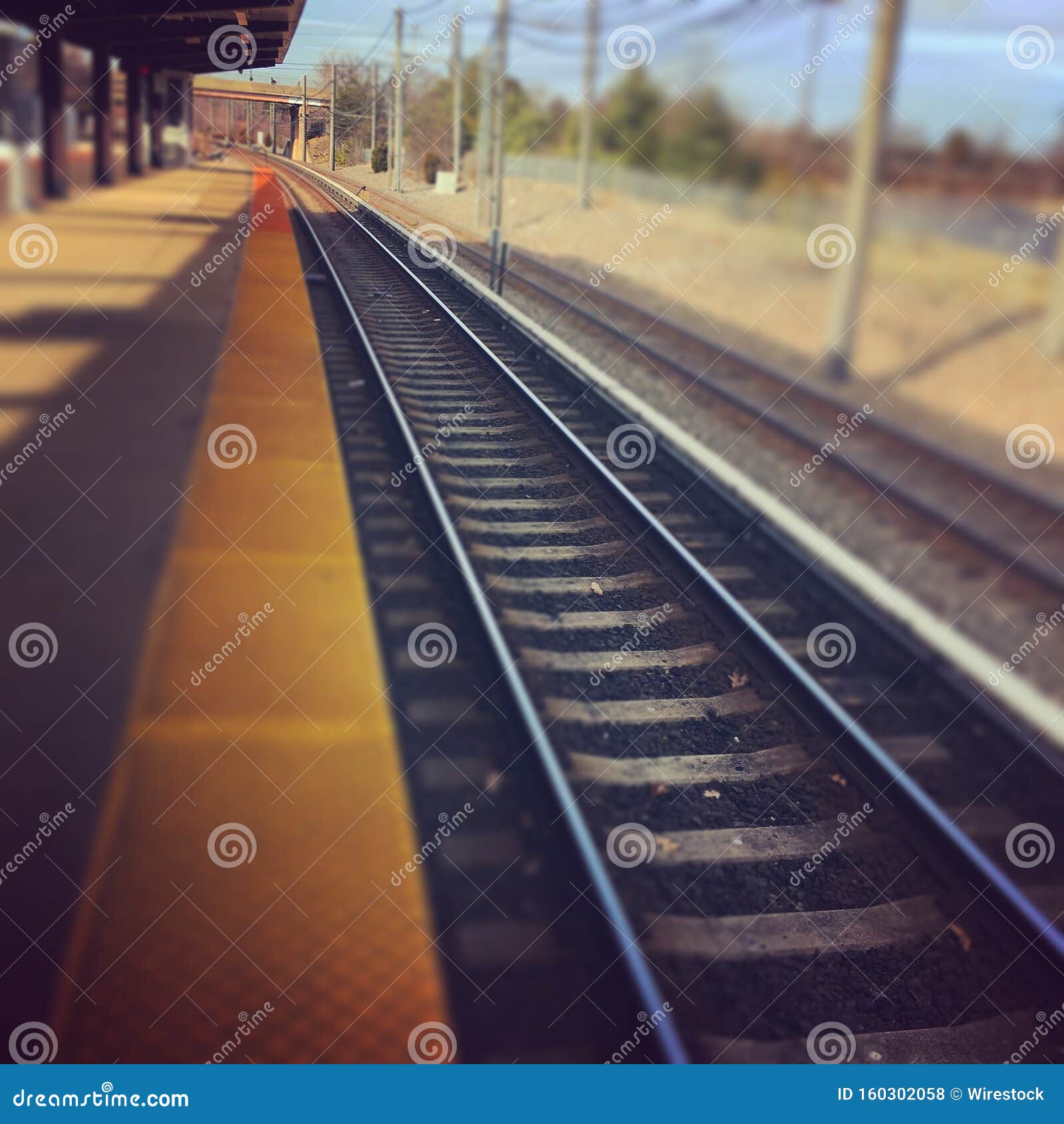 Vertical Shot of a Train Track during Daytime Stock Photo - Image of ...