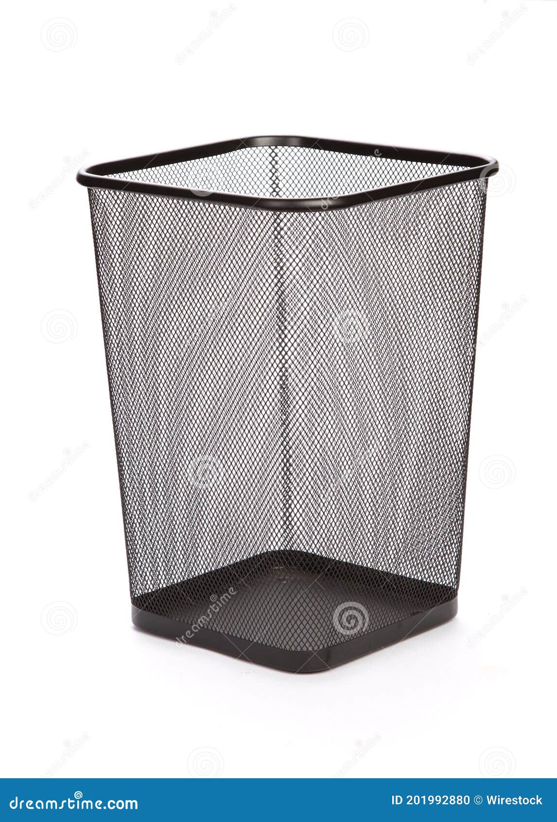 Vertical Shot of a Trash Bin on a White Background Stock Photo - Image ...