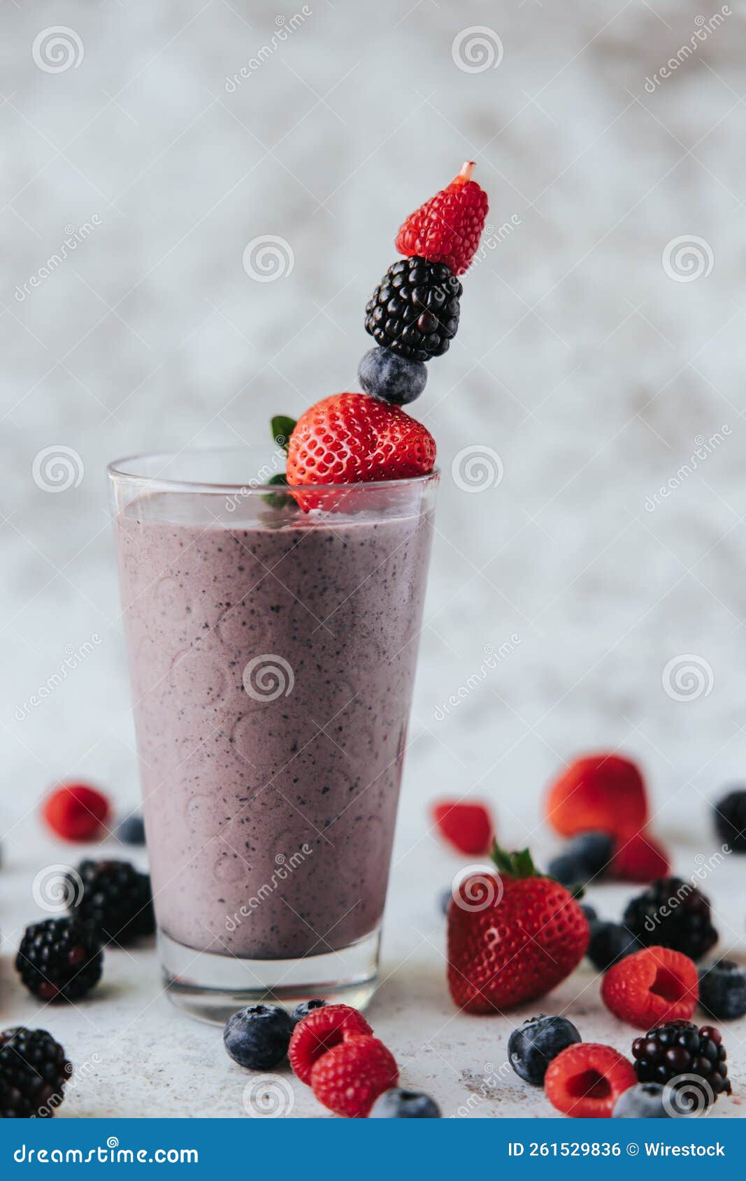 Vertical Shot of a Triple Berry Shake Stock Photo - Image of delicious ...