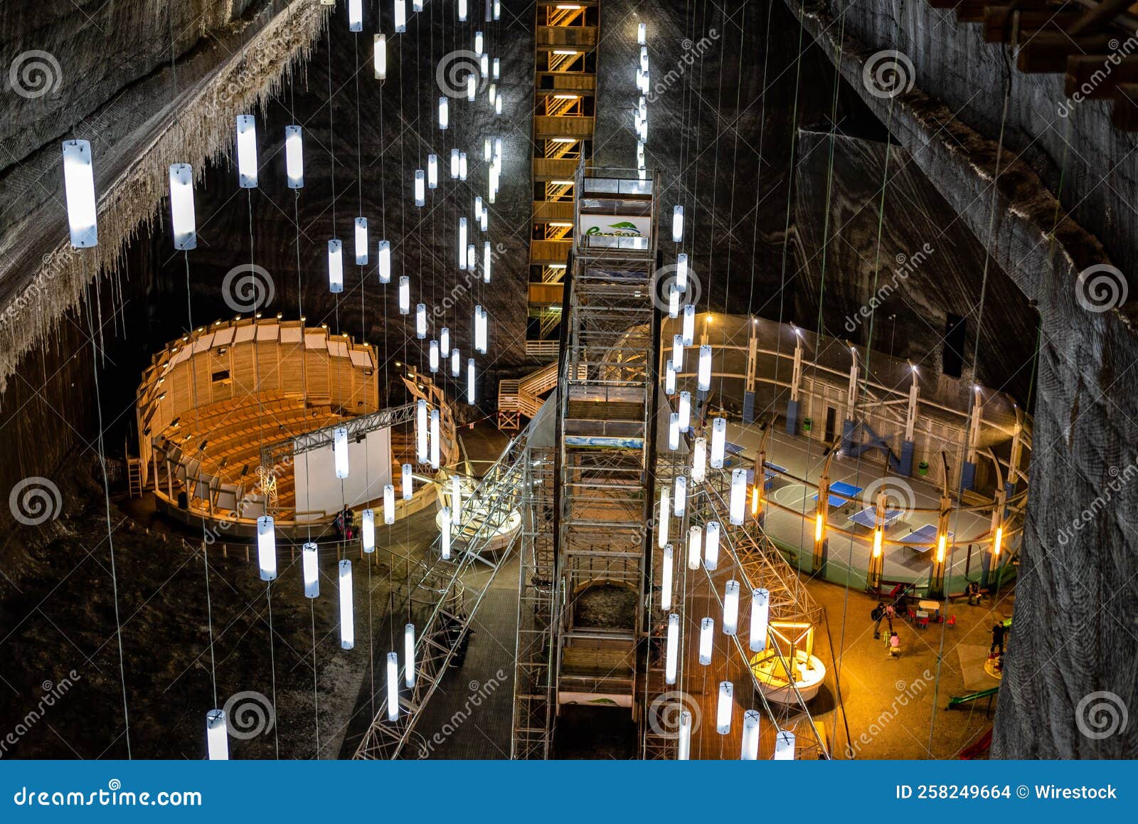 Vertical Shot of the Turda Salt Mine, Cluj, Romania Editorial Stock ...