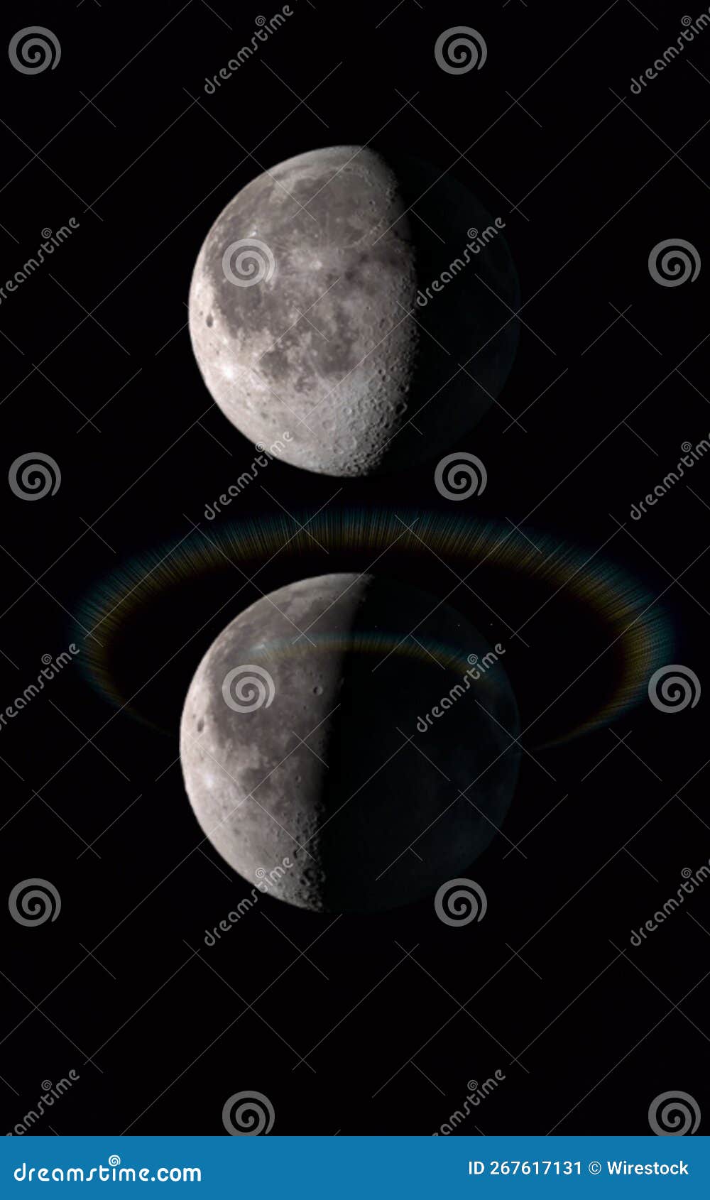 Vertical Shot of Two Full Moons in the Night Sky Stock Image - Image of ...