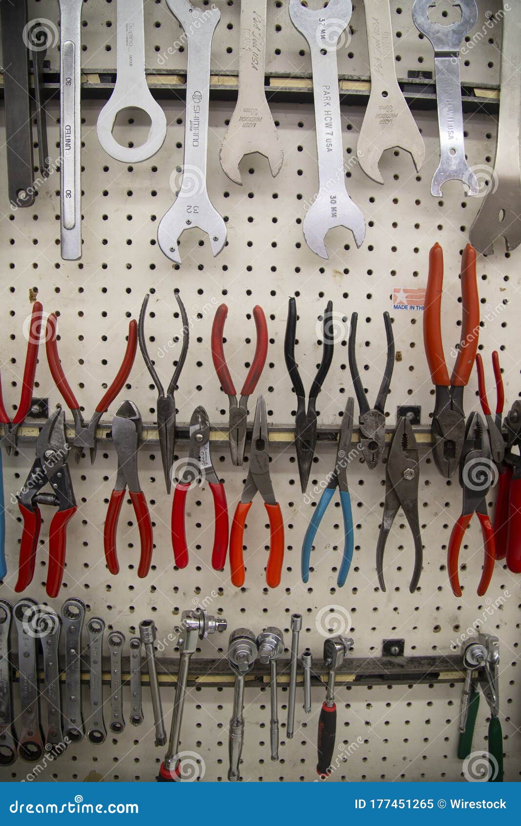 Vertical Shot of a Variety of Tools in a Bike Shop Editorial Image ...