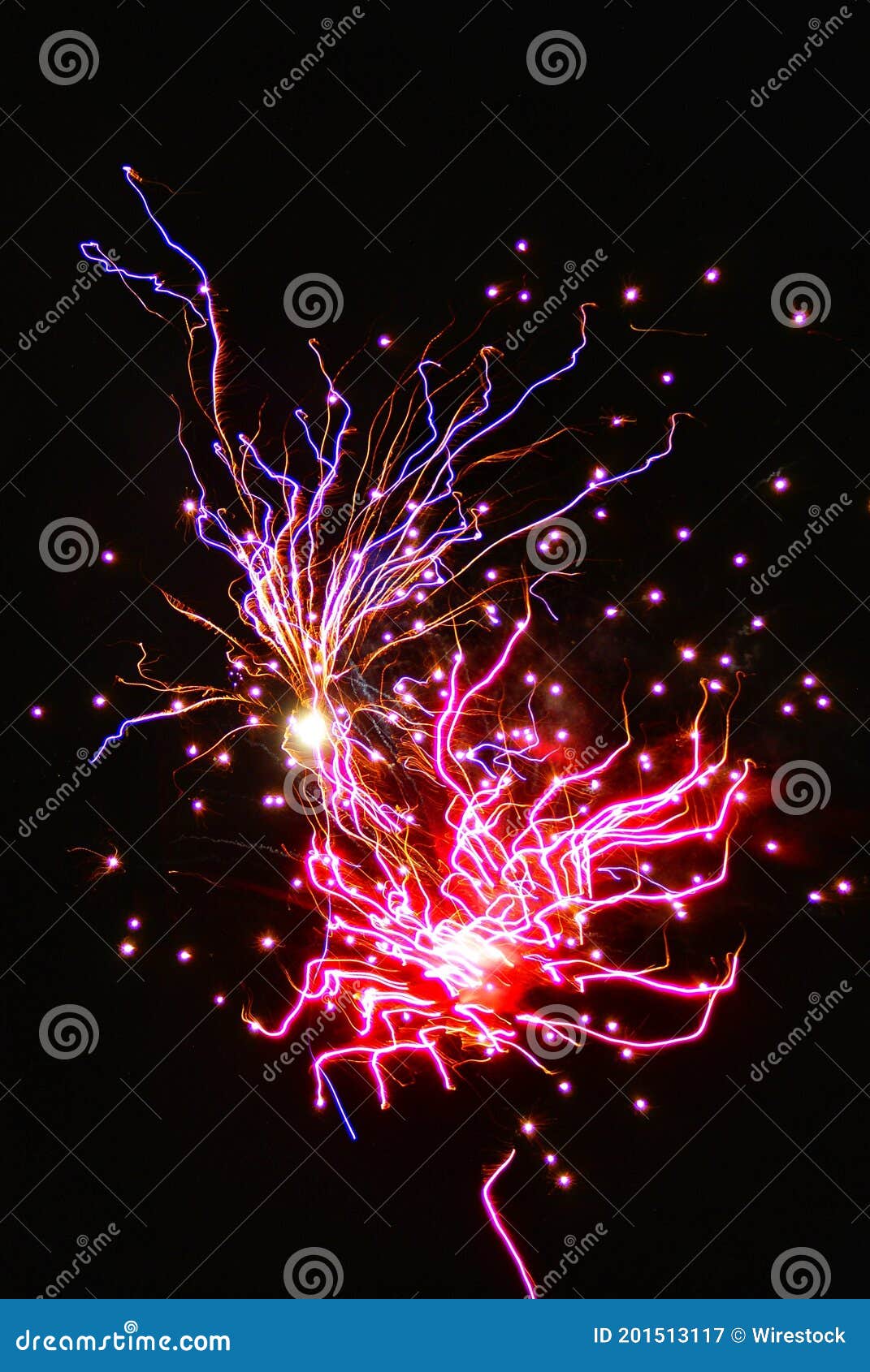 Vertical Shot of Vibrant Festive Fireworks Exploding Stock Image ...