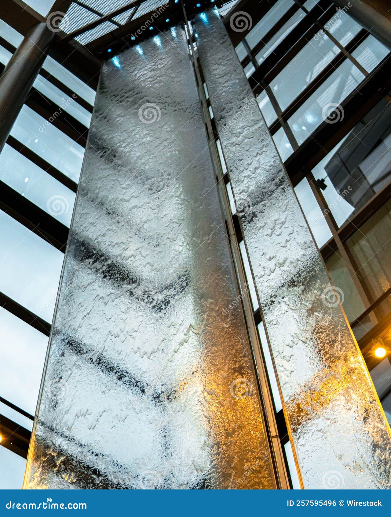 Vertical Shot of a Water Glass Design Inside a Modern Building in ...