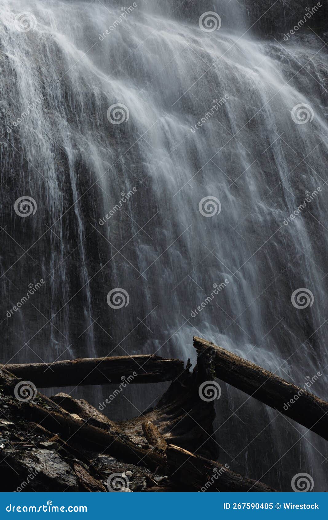 Vertical Shot of Waterfall Streaming Down Stock Image - Image of ...