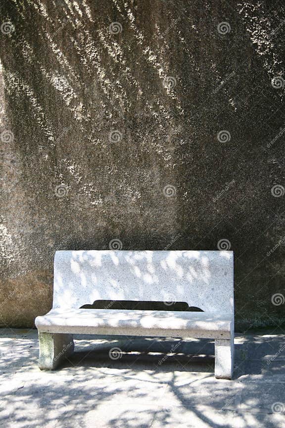 Vertical Shot of a White Stone Bench Stock Photo - Image of stone ...