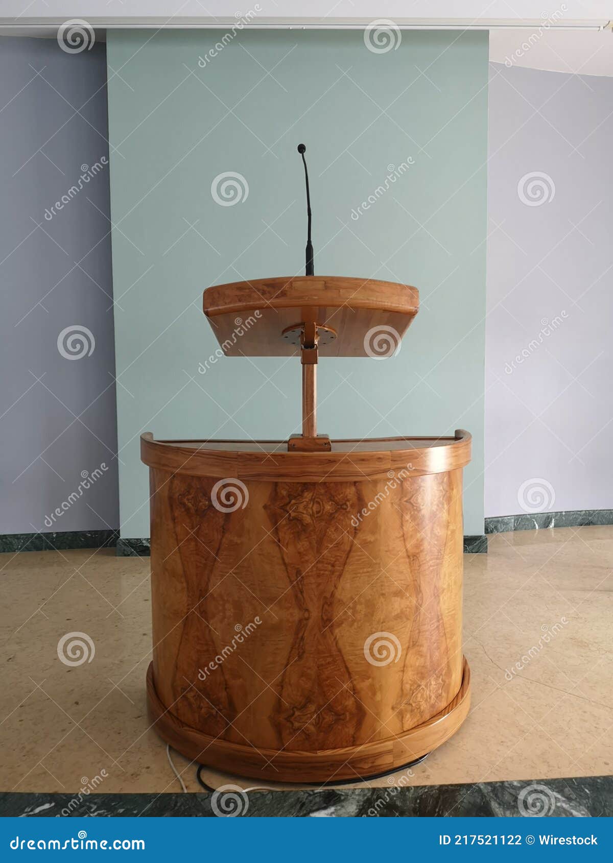 Vertical Shot of a Wooden Podium for the Speaker Stock Photo - Image of ...