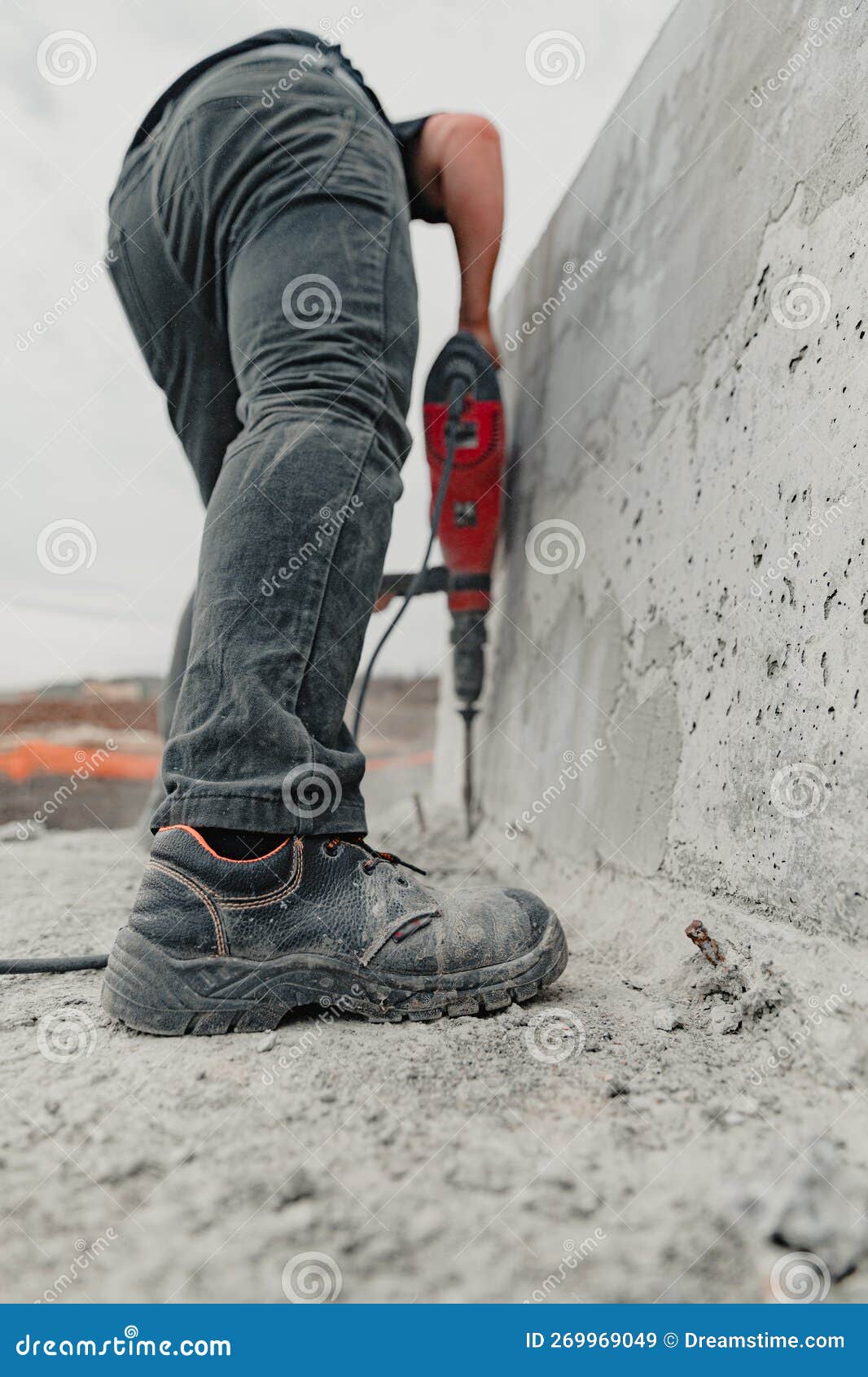 Vertical Shot of a Worker Doing Installation Stock Image - Image of ...