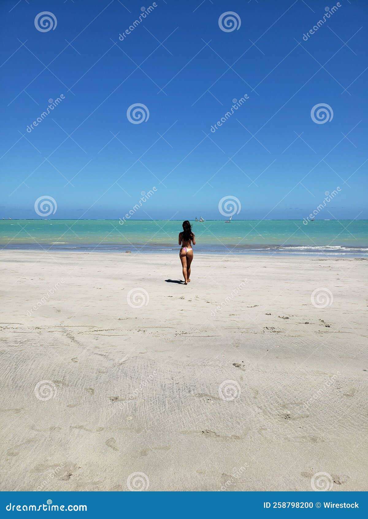 Vertical Shot of a Young Girl Walking in the Beach Stock Photo - Image ... Vertical Shot of a Young Girl Walking in the Beach Stock Photo - Image ...