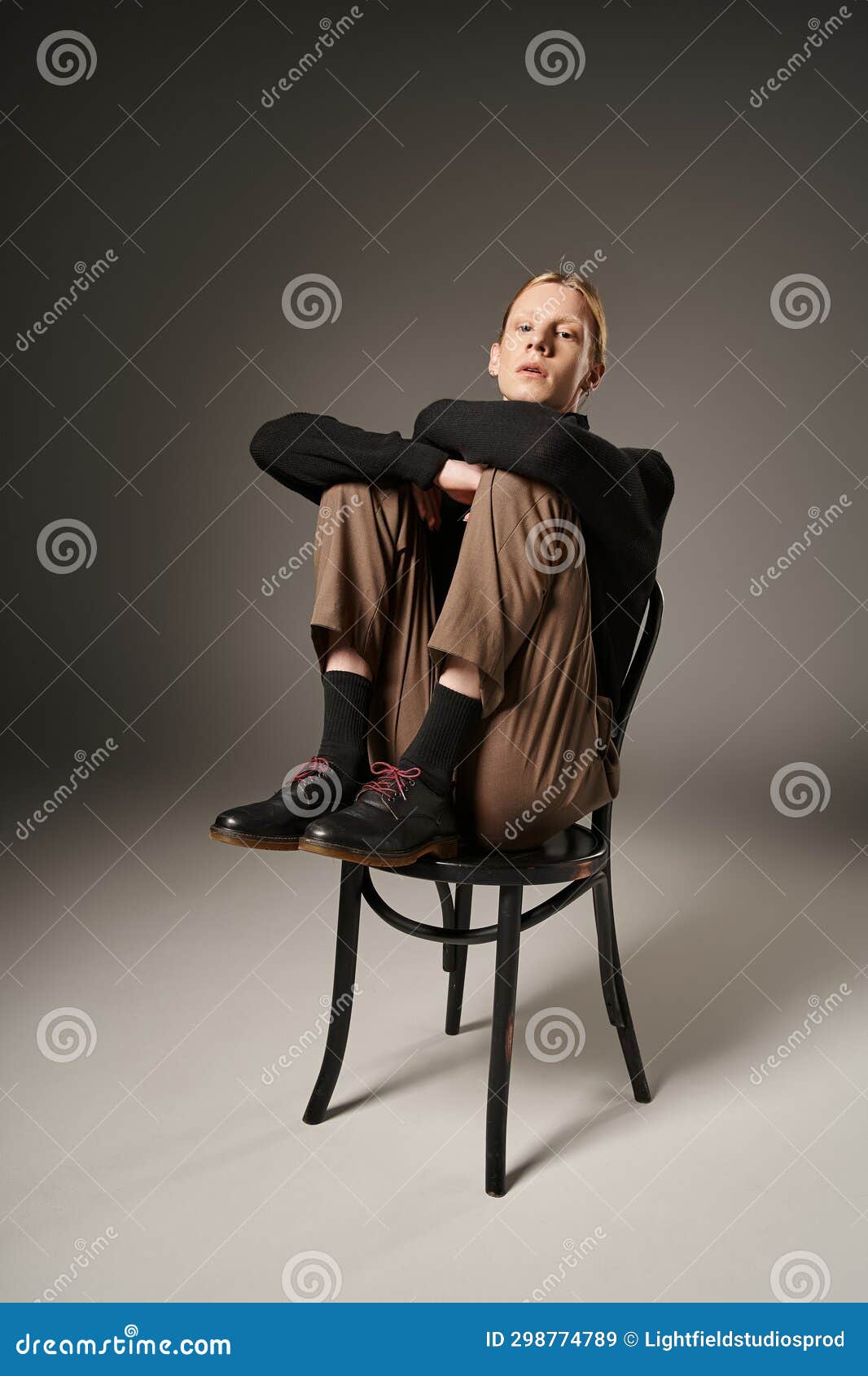 Vertical Shot of Young Non Binary Stock Image - Image of modern ...