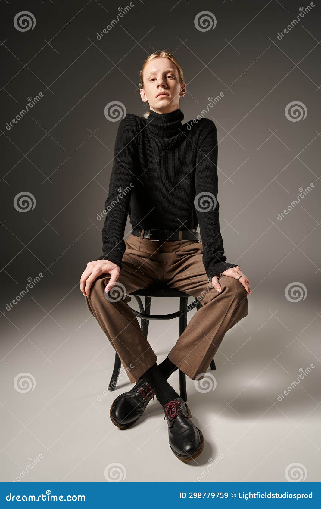 Vertical Shot of Young Non Binary Stock Image - Image of appearance ...
